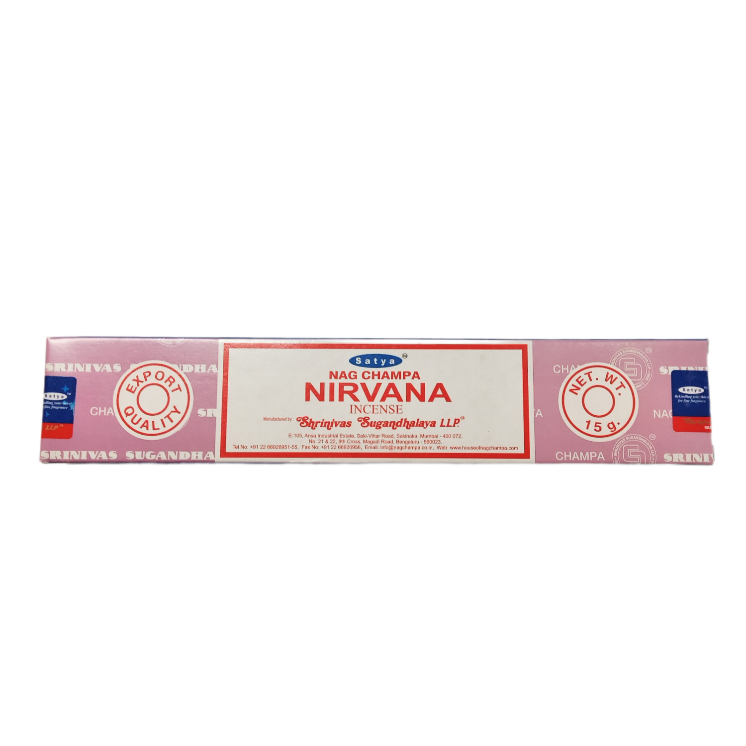 Satya Nirvana Incense Box 15g - Ruby Cube Gift Shop